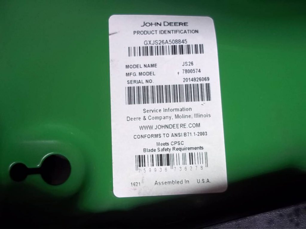 John Deere JS26 Self Propelled Lawn Mower - RonMowers